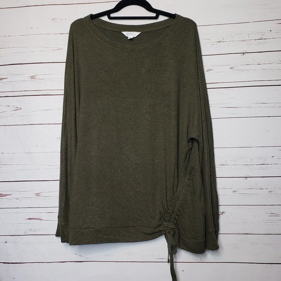 Market & Spruce | Tops | Market Spruce Olive Green Brushed Tie Top ...